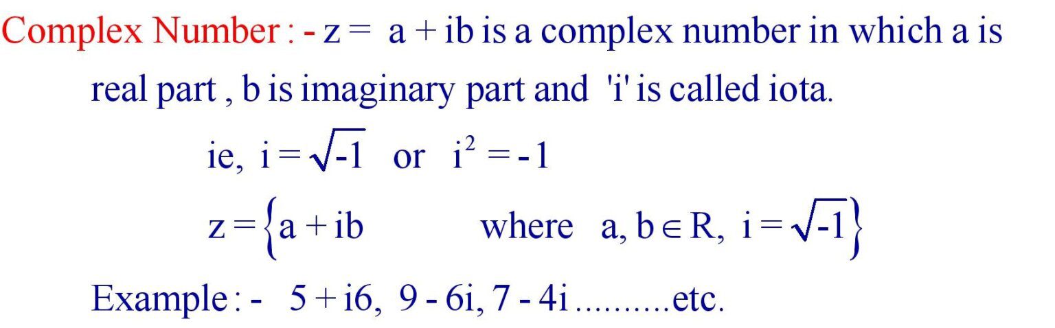 Complex Number Formula » Formula In Maths