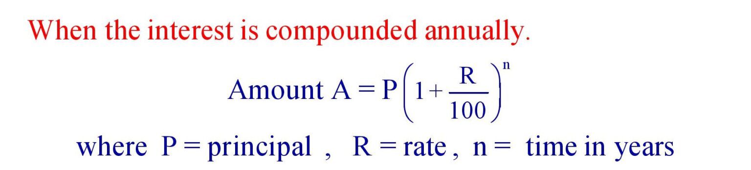 Compound Interest Formula For 8th Class » Formula In Maths