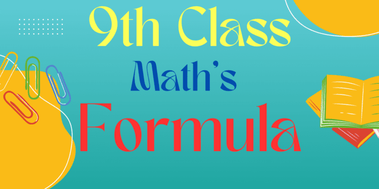 9th Class Maths Formula » Formula In Maths