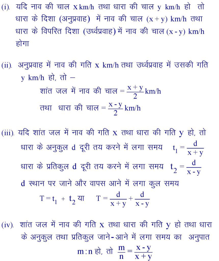 Boats And Stream : नाव और धारा » Formula In Maths