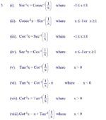Inverse Trigonometric Functions Formula For 12th Class » Formula In Maths