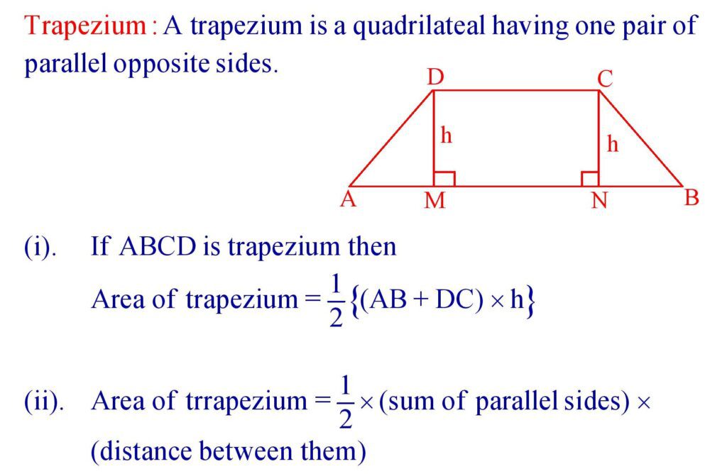 Area Of A Trapezium And A Polygon Formula For 8th Class » Formula In Maths