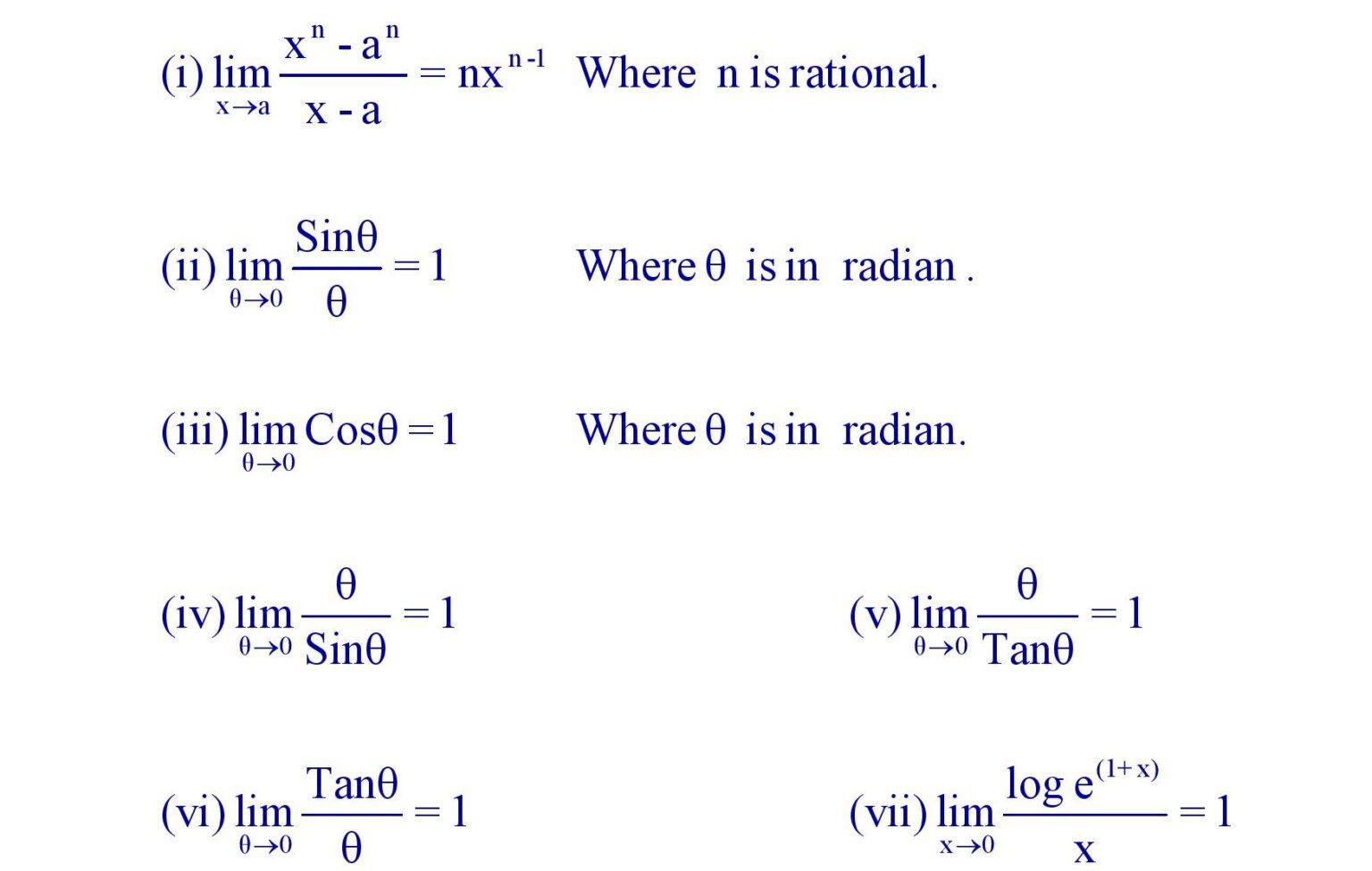 Limits Formula » Formula In Maths