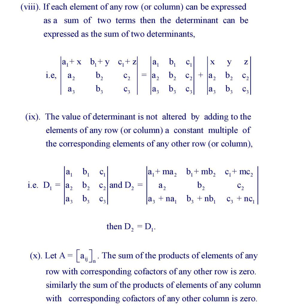 Determinants Formula » Formula In Maths
