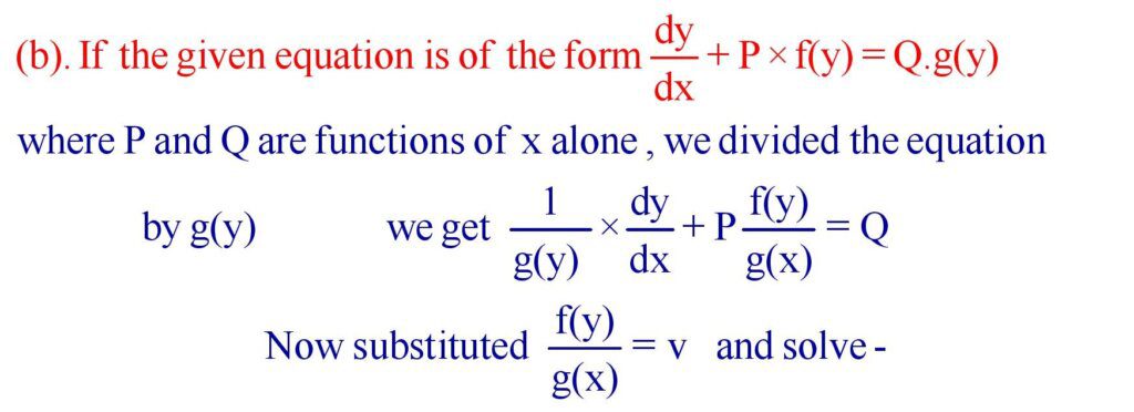 Differential Equations Formula For 12th Class » Formula In Maths