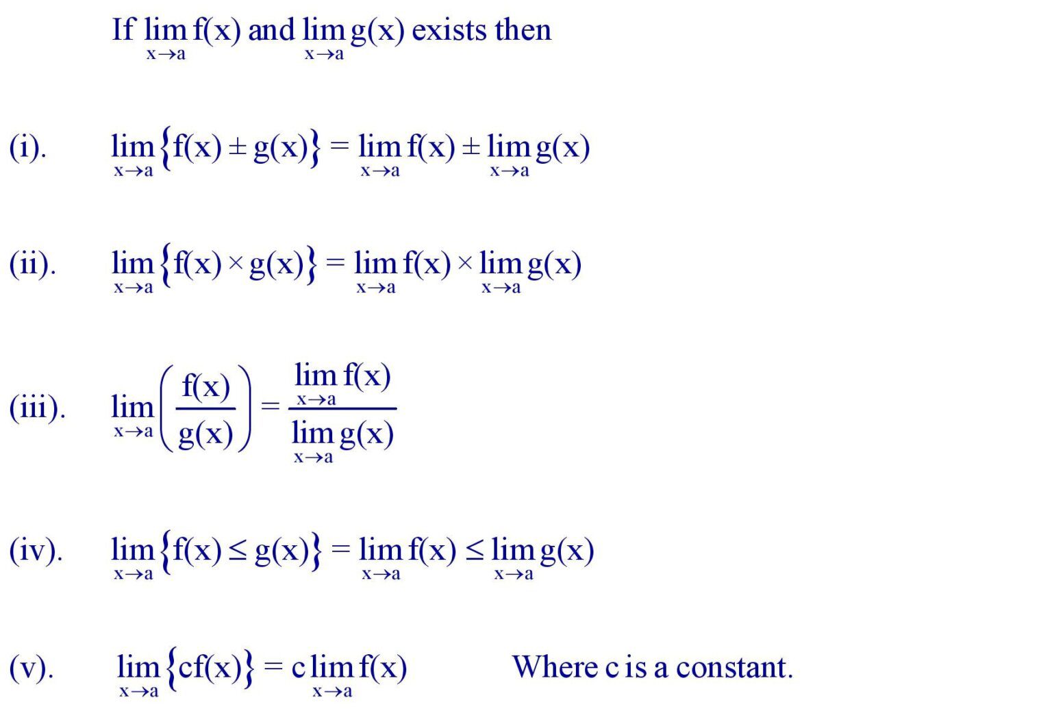 Limits Formula » Formula In Maths