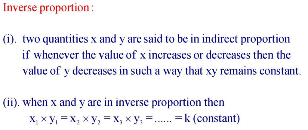 Direct And Inverse Proportions Formula For 8th Class » Formula In Maths