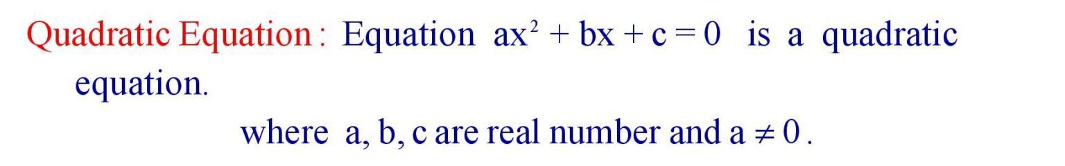 Quadratic Equations Formula For 10th Class » Formula In Maths