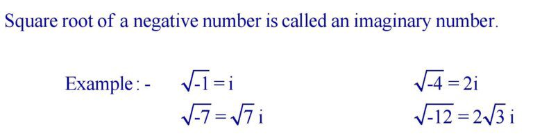 Complex Numbers For 11th Class » Formula In Maths