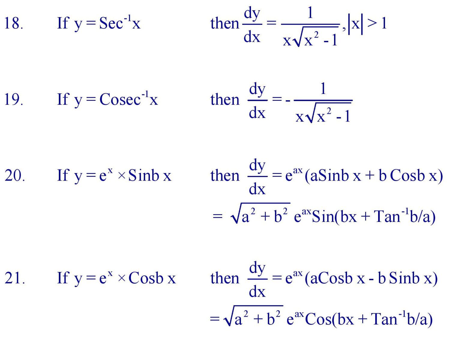 Differential Coefficient Formula » Formula In Maths