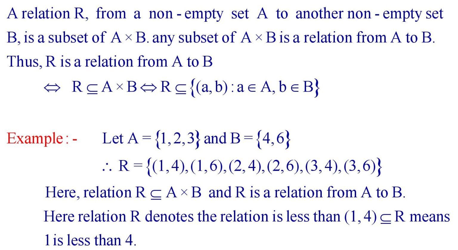 Relations For 11th Class » Formula In Maths