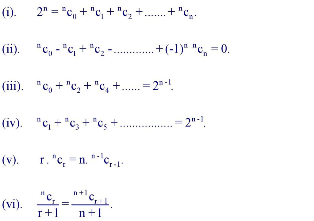 Binomial Theorem Formula » Formula In Maths