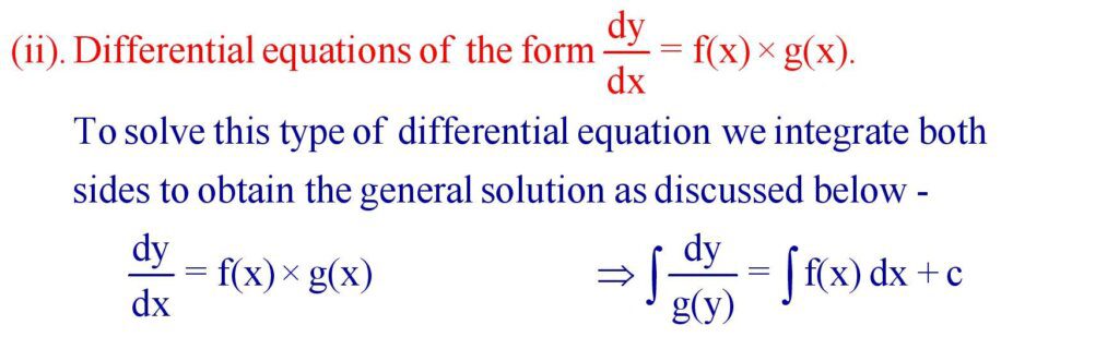 Differential Equations Formula For 12th Class » Formula In Maths