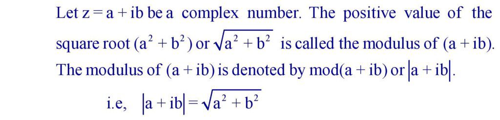 Complex Numbers For 11th Class » Formula In Maths